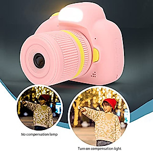 Kids Digital Camera, Night Flash Function Children Digital Camera No‑Edge Design for Kids(Pink)