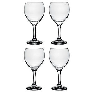 Red Co. Set of 4 Classic Glass 8.75 fl oz Stemmed All-Purpose White Wine Goblets, Clear