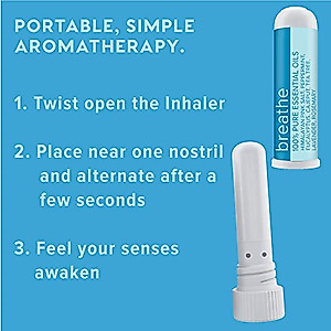 MOXE Breathe | Himalayan Salt Inhaler | Help Clear Congestion, Boost Focus and Improve Breathing | Natural Aromatherapy | Peppermint, Lavender and Tee Tree Essential Oil (3 Pack)