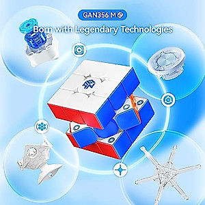 GAN 356 ME, Speed Cube 3x3 Magnetic Puzzle Toy with 48 Magnets GES Pro+ Customized 12 Tension Settings, Ideal for Children Kids Adults, GAN 356 M Upgraded Version, Frosted Coated