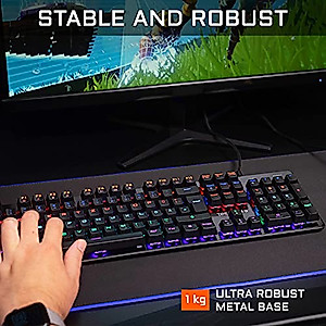 G-LAB Combo Carbon Pack Wired Keyboard and Mouse Gamer RGB Pack – Backlit Mechanical LED Gaming Keyboard, Blue Switches, QWERTY, Anti-Ghosting + Gaming Mouse with RGB - 6 Buttons 7200 DPI PC/PS5