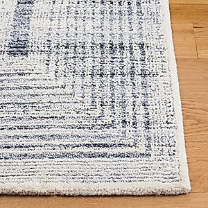 SAFAVIEH Metro Collection 5' x 8' Light GreyIvory MET991G Handmade Stripe Area Rug