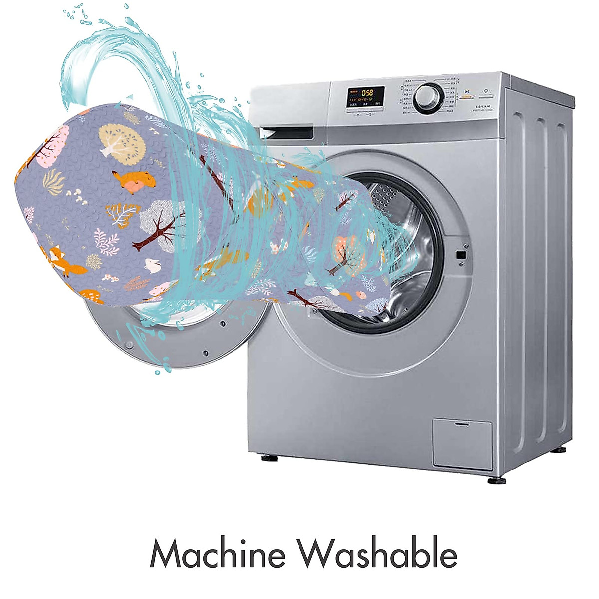 MIIMER Washable Baby Play Mat Portable Playmat for Babies 63x43”, Foldable Toddler Playpen Mat Non-Slip Baby Tummy Time Mat, Soft Floor Play Mats for Infants Extra Large Crawling Mat Grey Forest