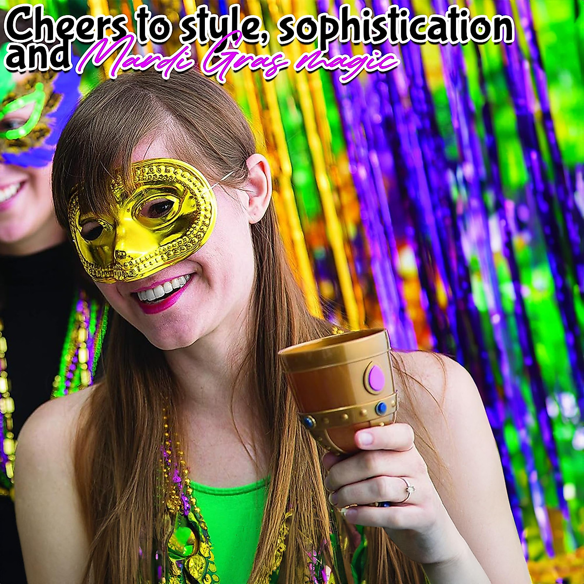 Fun Express Mardi Gras Molded Crown Goblets - 1 dozen