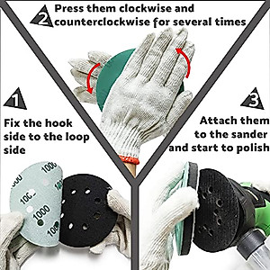 S&F STEAD & FAST 5 inch Orbital Sander Foam Pad 4 PCs, Interface Pad with 8 Holes, Foam Sanding Pads Hook and Loop, Soft Disc Pads with Cushion Sponge