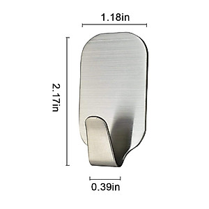 mxtechnic Self Adhesive Hook Stick on Wall 304 Stainless Steel Polished Hanging Clothes Coat Hat Hooks and Strong Heavy Duty Metal Super Power Hooks Storage Organizer (20 Pack) (Hooks-20)