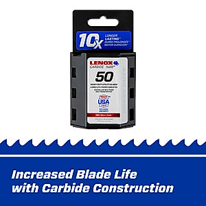 LENOX Utility Knife Blades, Carbide, Replacement Pack, 50 Units (LXHT11800L)