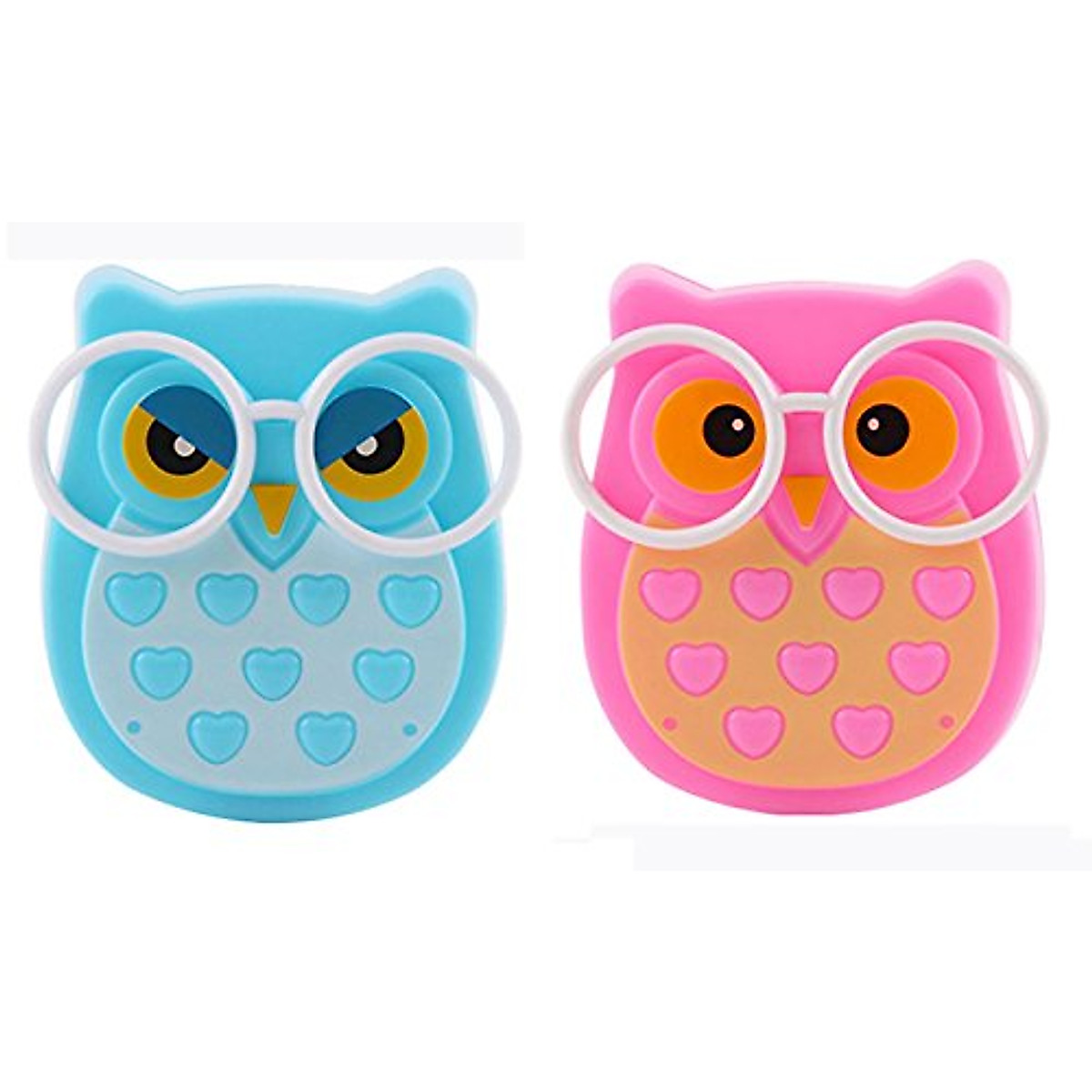 FuWinet 2 PCS Owl LED Plug in Night Light for Kids- Wall Lamp Take Good Care Children Sleep Light Sensor Auto Controlled Nightlights for Baby Nursing (Blue+Pink)