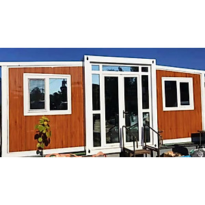 40FT Expandable Mobile House, 3 Bedrooms, Fully Equipped Kitchen with Cabinets, Bathroom with Toilet and Shower. Customizable Prefabricated Portable Home for Adults.