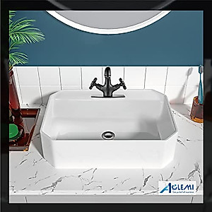 Aolemi Bathroom Sink Faucet Oil Rubbed Bronze Single Hole Double Handle Cross Knobs Vanity Sink Basin Mixer Tap and Pop Up Drain with Overflow
