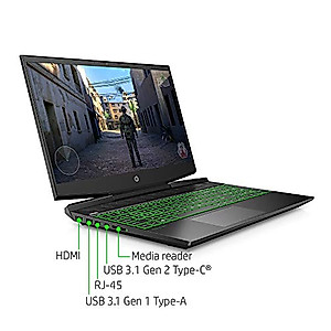 HP Pavilion Gaming 15-Inch Micro-Edge Laptop, Intel Core i5-9300H Processor, NVIDIA GeForce GTX 1650 (4 GB), 8 GB SDRAM, 256 GB SSD, Windows 10 Home (Shadow Black/Acid Green)