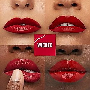 Maybelline Super Stay Vinyl Ink Longwear No-Budge Liquid Lipcolor, Highly Pigmented Color and Instant Shine, Wicked, Cool Red Lipstick, 0.14 fl oz, 1 Count