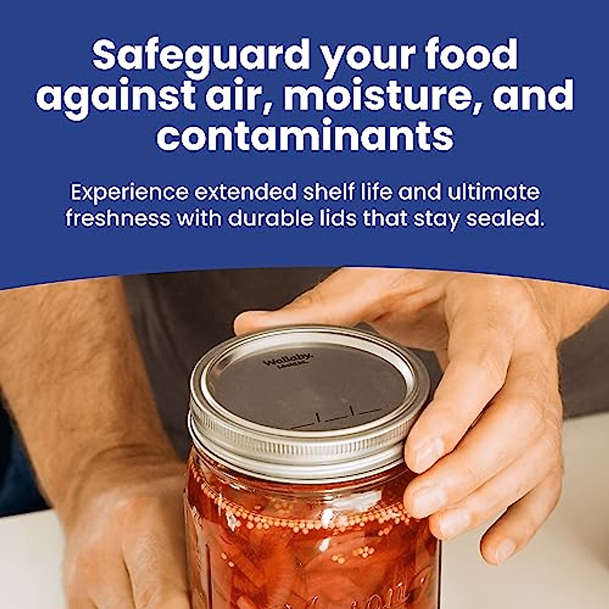 Wallaby 32oz Wide Mouth Clear Mason Jars with Lid & Seal Bands - Airtight Glass Container for Canning, Pickling, Food Storage, Candles, Home Decor, Overnight Oats, Fruit, Jam, Jelly, or DIY (2-Pack)