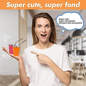 ANIKJOY Set Of 3 3oz Mini Tumbler Shot Glass With Straw and Lid, Stainless Steel Sublimation Mini Shot Glass Tumblers for for Espresso Coffee Spirits (A)