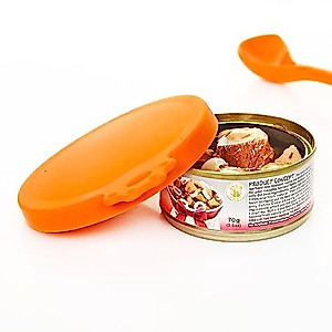 Ainvhh 8 PACK Can Lids, Pet Food Can Cover and Food Mixing Spoons Food Canned Scoop, Fits Most Standard Size Dog and Cat Can Tops for Pet Cat Dog Feeding Can and Wet Food Storage