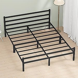 Musen King Bed Frame with Headboard-Durable Metal Bed Frame, Noise Free Platform Bed with Storage, Anti-Slip King Size Bed Frame, King Bed Frame Easy Assembly, No Box Spring Needed