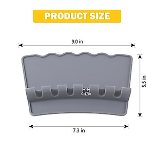 NileHome Silicone Spoon Rest for Kitchen Counter with 6 Slots - Spoon Holder with Drip Pad Heat-Resistant BPA-Free Kitchen Utensil Holder Multiple Spoon Holder for Stove Top Kitchen Utensil Rest