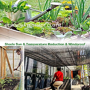 YEKUYEKU Sunblock Shade Cloth 70% Shade Net Greenhouse Covers 10ft x 10ft Fabric Mesh Tarp Sunshade Sunscreen UV Resistant Netting with Grommets for Garden Patio Lawn Plant Parking Yard or Kennel