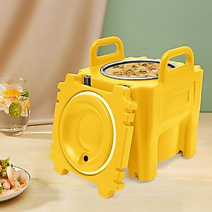 Insulated Food Carrier, 21Qt Capacity Stackable Hot Box with Handles 20L Thermos Bucket Food Warmer w/Stainless Steel Barrel for Restaurant Canteen Buffet