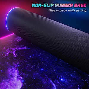 ITNRSIIET RGB Gaming Mouse Pad, Full Desk XL Extended Large Gaming Mousepad, 12 Lighting Modes 30% Thicker Big LED Desk Mat for Gamers, 32 x 12 inches, Mysterious Galaxy