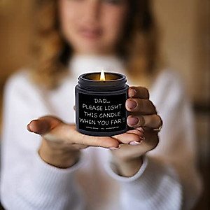 Gifts for Dad from Daughter Son Kids, Funny Birthday Fathers Day Christmas Gifts for Dad Step Dad Father in Law Bonus Dad Daddy, Lavender Scented Candle Gifts for Men