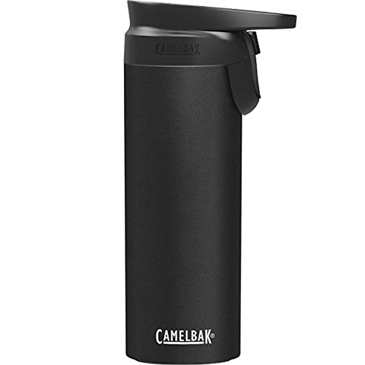 CamelBak Forge Flow Coffee & Travel Mug, Insulated Stainless Steel - Non-Slip Silicon Base - Easy One-Handed Operation - 16oz, Black