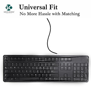 Green Onions Supply[3 Pack] Universal Fully Covered Flat Style 0.025mm Wipeable Superb Tactile Feeling Waterproof Anti-Dust Keyboard Cap Cover for Desktop Keyboard with Numeric Hospital/Dentist Use