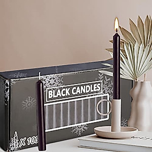 PEILIN Set of 100 Black Brown Spell & Chime Candles – Premium Mini Taper Candles for Rituals, Prayer, Birthdays, Meditation, Altar, Spells, Chime Candles - 5 Inch Tall, Unscented ( Black Brown)