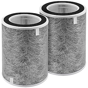 FURCIELOS HP201 HP202 True HEPA Filter Compatible with Shark HP201 HP202 HP301 HP302 UA205 AP1000 HC501 HC502 Air Purifier MAX, Part # HE2FKBAS, HE2FKBASMB,2-Pack