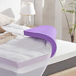 BDEUS Dual Layer 3 Inch Memory Foam Mattress Topper Twin Size,Cooling Gel Memory Foam with Down Alternative Quilted Pillow Top Cover,Back Pain Relief Soft Mattress Pad