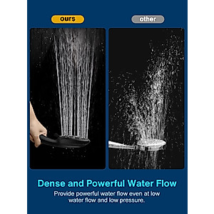 Cobbe Shower Head with handheld, High Pressure Shower Faucet Set with Hose Adjustable Bracket Rubber Washers, Dual 2 In 1 Shower System matte black(Valve Include)