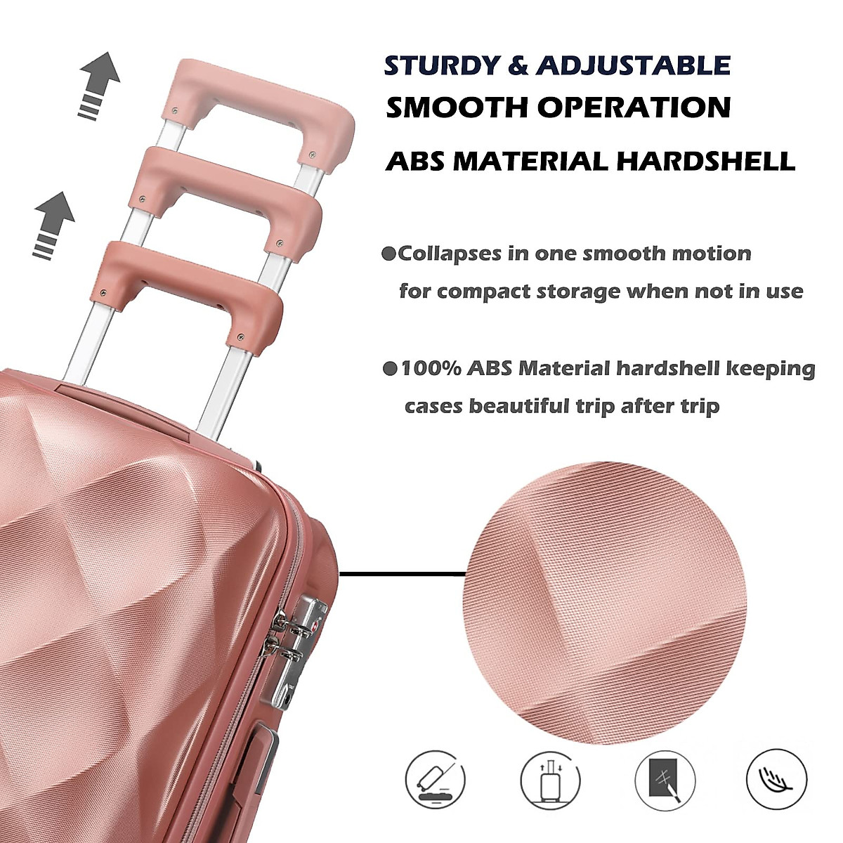 Somago Carry-On Hardside Lightweight 20-Inch Luggage Trolley Suitcase 4 Silence Spinner Wheels ABS, TSA Lock & Airline Approved