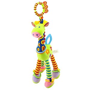 RichChoice Giraffe Baby Educational Toys (one Box:50 pcs):1-3-6-8 Month,1-2-3 Year Old Crib Bed,Car Seat, Stroller, Activity,Travel Hanging Toys;Kids Plush Portable Toys with Crinkle, Ring,Teether…