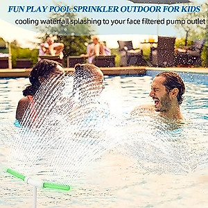 Opwulo Pool Fountain - Dual Spray Water Fountains for Above Ground/Inground Pools,2-in-1 Adjustable Waterfall Swimming - Pool Accessories,Outdoor Pool Sprinkler Fountain Cooler