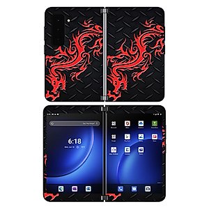 MightySkins Skin Compatible with Microsoft Surface Duo 2 - Red Dragon | Protective, Durable, and Unique Vinyl Decal wrap Cover | Easy to Apply, Remove, and Change Styles | Made in The USA
