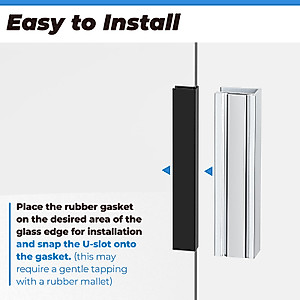 Shower Door Magnet - U Channel Door Frame with Metal Strike and Magnet for 1/8" 5/32" 3/16" and 1/4" Thick Swing Glass Shower Doors Shower Door Handles Shower Door Strike Jamb