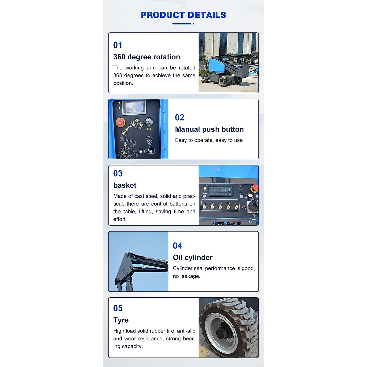 Work Platform Telescopic Boom Forklift 7m Lifting Height