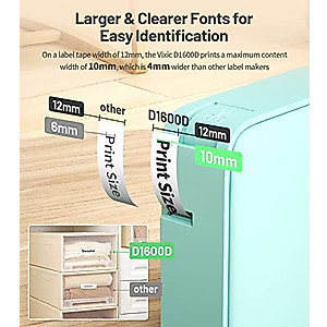 Vixic Label Maker Machine with Tape D1600D Bluetooth Label Maker, Portable Label Printer Wireless Sticker with Multiple Templates Available for Labeling, Labeler for Home Office Organization, Green