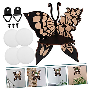 Cabilock 2pcs Butterfly Ledge Wall Decor Holder Corner Shelf Bathroom Corner Shelves Living Room Storage Display Shelf Wall Shelf Shelves on Wall Floating Cabinet for Wall