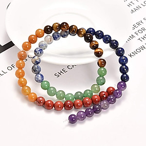 AD Beads Healing Reiki 7 Chakras Yoga Natural Gemstone Round Loose Beads 6mm 16''
