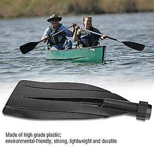 Vbestlife 1 Pair Lightweight Kayak Canoe Boat Paddle Blade Leaf Oar Replacement Accessories with Screw Black