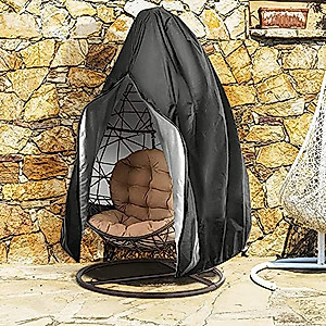Egg Chair Cover, Patio Egg Chair Covers With Zipper, Egg Chair Covers For Outdoor Furniture, Durable Egg Swing Chair Covers, Waterproof Outdoor Chair Cover, Windproof Hanging Chair Cover