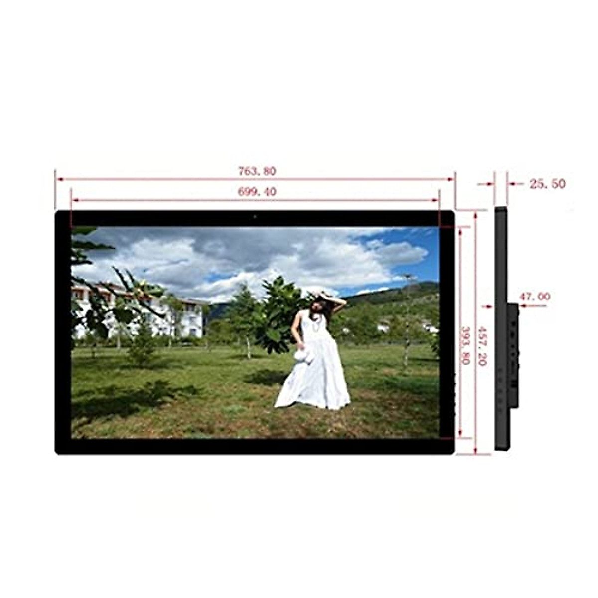 32 Inch IPS Digital Photo Frame Electronic Photo Album Advertising Player Supports 1080p HDMI (Color : Black)
