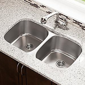MR Direct 502-16 Stainless Steel Undermount 32-1/4 in. Double Bowl Kitchen Sink, 16 Gauge