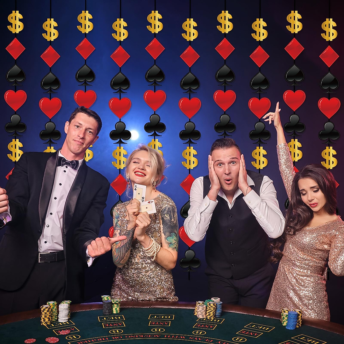 10 Pack Casino Theme Party Decorations Las Vegas Hanging Banner Swirl Red Black Poker Paper Cutouts Party Ceiling for Casino Night Las Vegas Night Baby Shower Birthday Party Supplies Decor