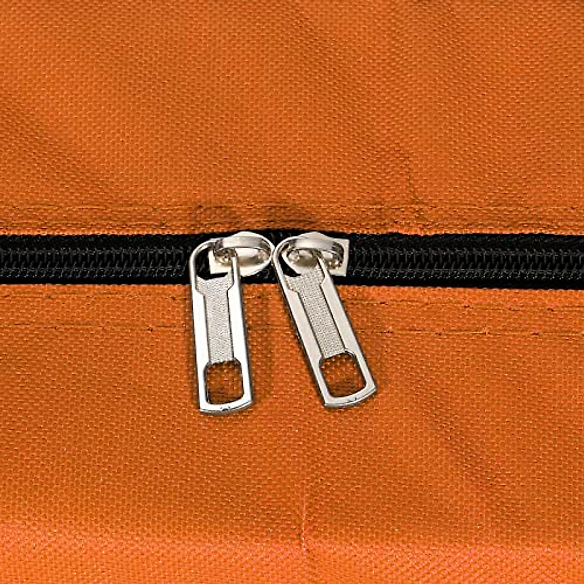 PATIKIL Storage Tote with Zippers, 125L Capacity Foldable Heavy Moving Tote Bags for Bedding Clothes, Orange