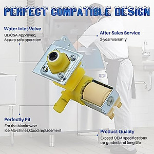 New Upgraded 000009120, 000008487, 000008483 Water Inlet Valve Compatible with IH9120 Manitowoc Ice Machine, 120V 60Hz 5W, 2 Year Warranty