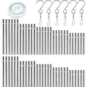 67 Pieces Wind Chime Making Kit,Wind Chime Supply,Wind Chime Part,Wind Chime Tubes,Wind Chime kit DIY Wind Chimes for Kids Boy Girl and Adult Ornament Craft Kit