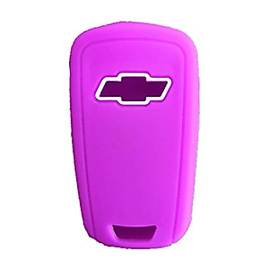 KAWIHEN Silicone Key Fob Cover Compatible with Chevrolet Chevy Cruze Equinox Impala Malibu Sonic Spark Volt Camaro 4 Buttons Key Fob Case Cover OHT01060512 KR55WK50073