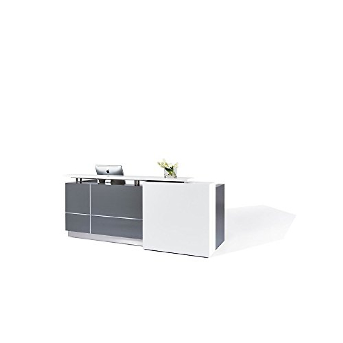 Modern Reception Desk (98") with White Quartz Stone Counter-TOP